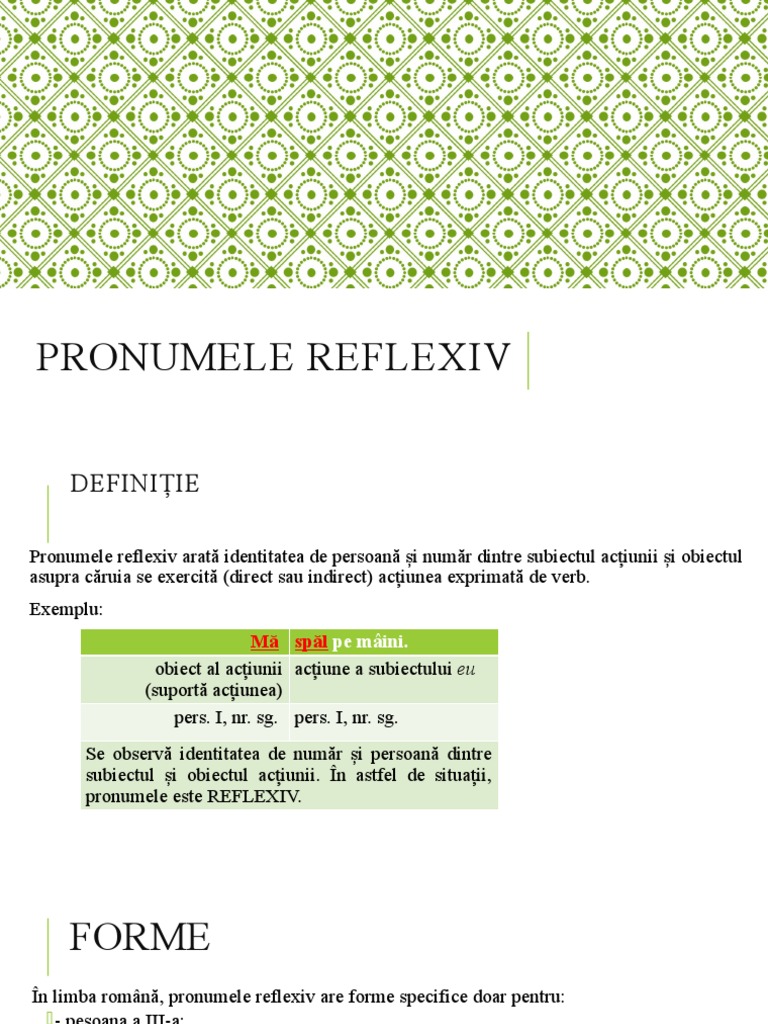 Pronumele Reflexiv | PDF