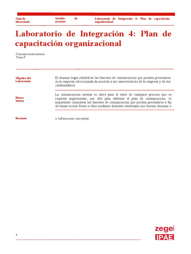 Lab Integr IV Plan de Capaci Organiz 9 | PDF