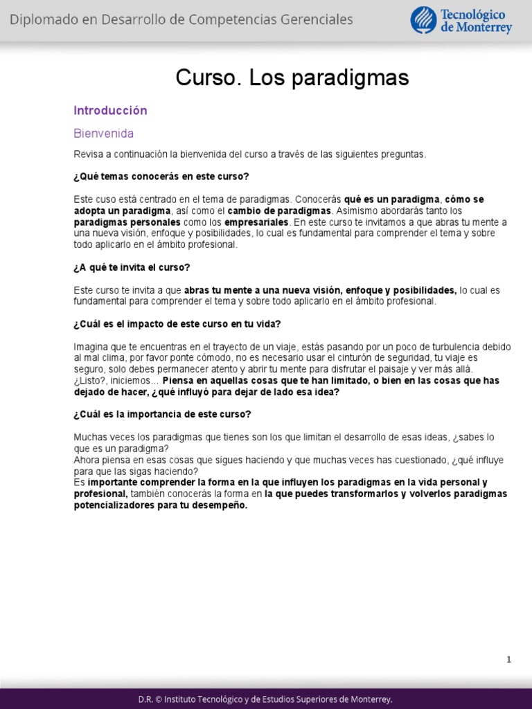 Importancia de los Paradigmas en la Vida | PDF | Paradigma | Mente