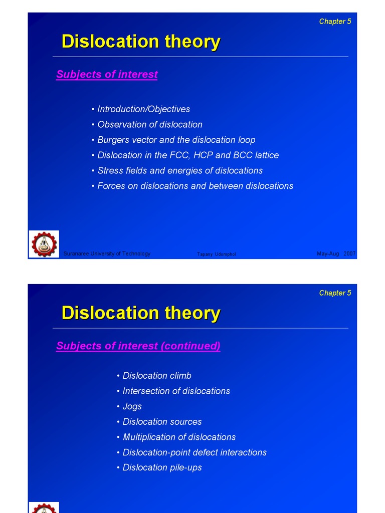 Dislocation Theory | PDF | Dislocation | Yield (Engineering)