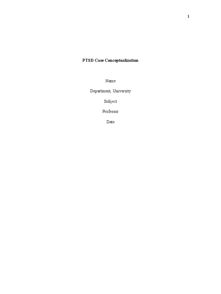 PTSD Case Conceptualization | PDF | Cognitive Behavioral Therapy ...