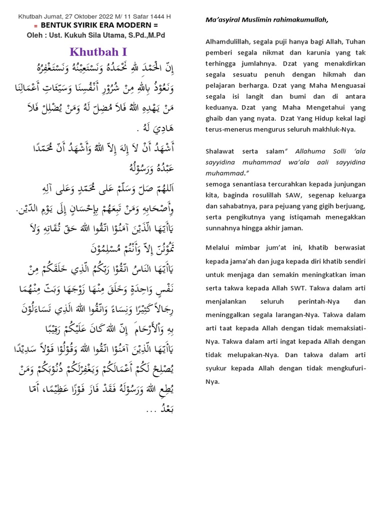 Bentuk Syirik Era Modern | PDF