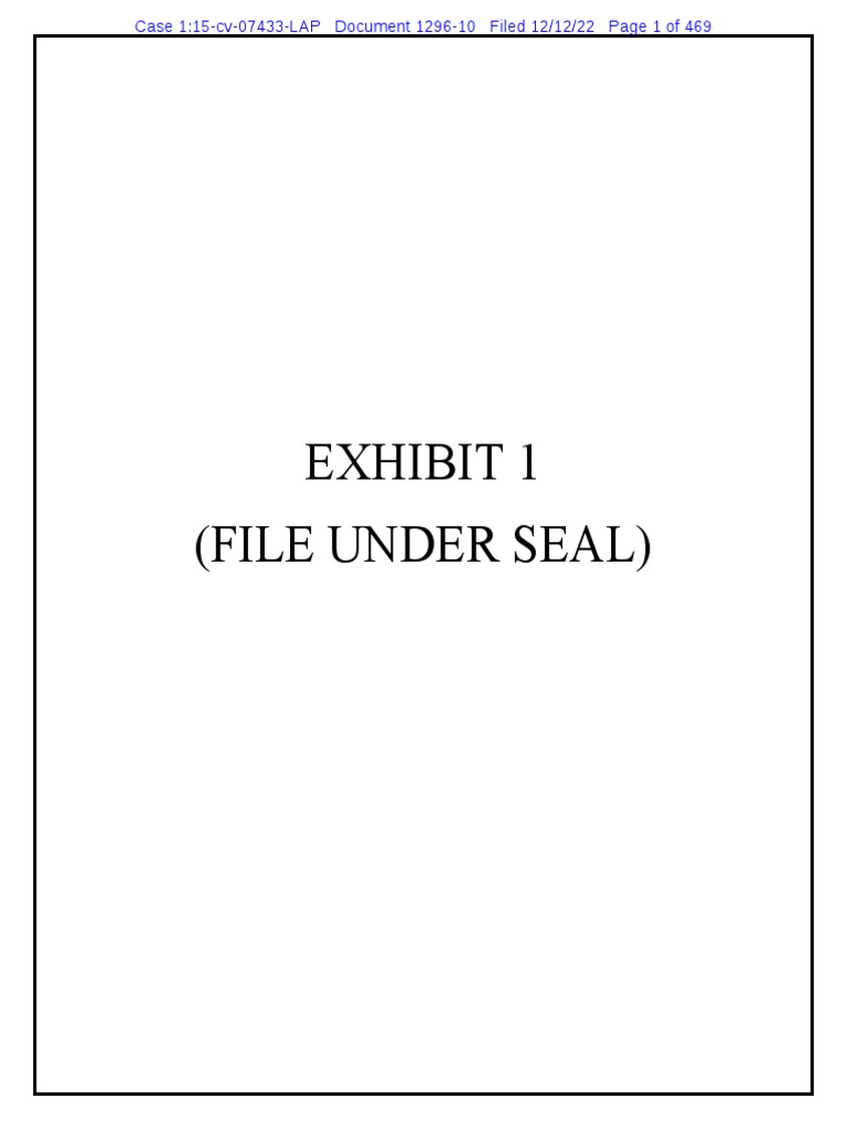 Exhibit 1 (File Under Seal) | PDF | Deposition (Law) | Lawyer