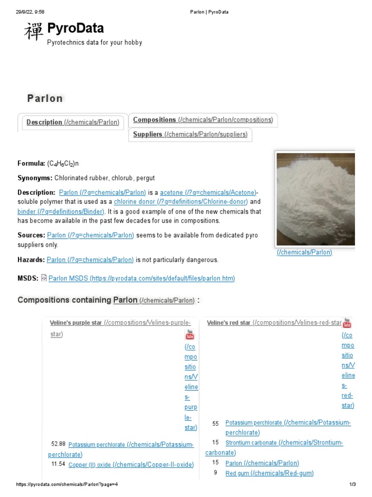 Parlon - PyroData 5 | PDF | Materials | Chemical Elements