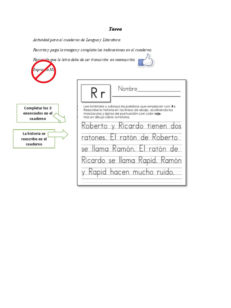 Tarea de La Letra R | PDF