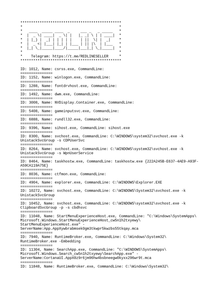 Process List | PDF | Command Line Interface | Microsoft Windows