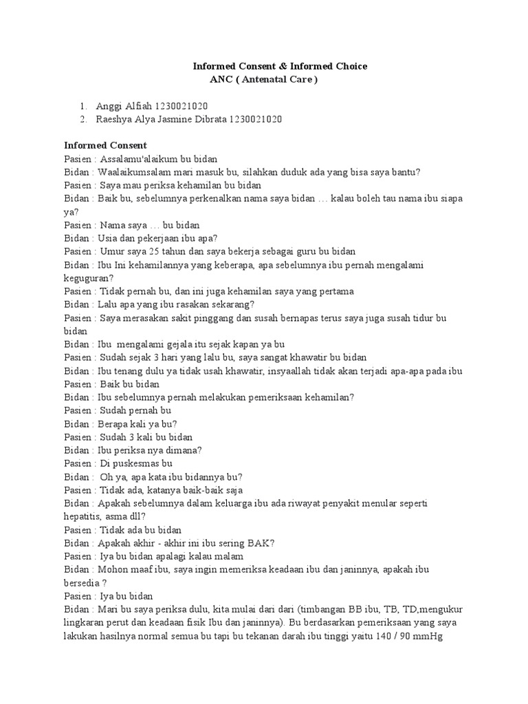 Informed Consent & Informed Choice | PDF