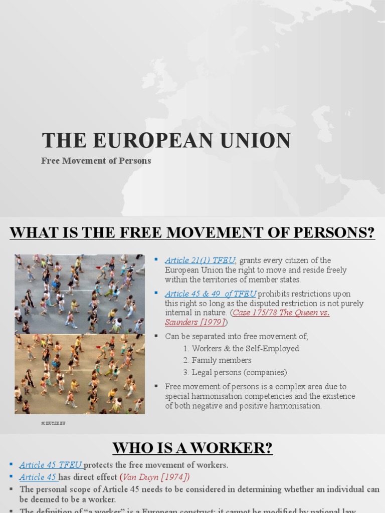 EU Free Movement of Persons Explained | PDF | Freedom Of Movement ...