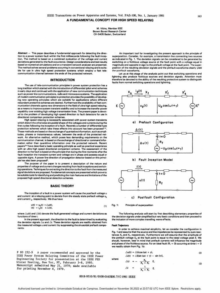 A Fundamental Concept For High Speed Relaying | PDF | Waves ...