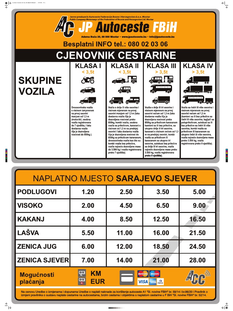 Cjenovnik Sarajevo Zenica Pdf