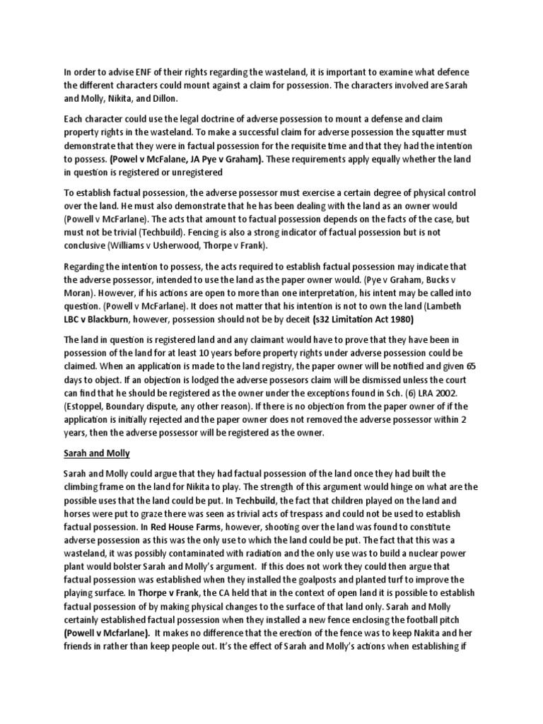 Adverse Possession | PDF | Adverse Possession | Justice