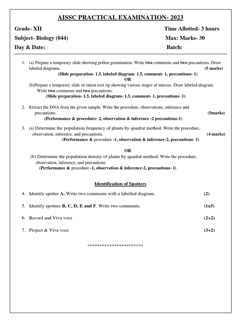 Aissc Practical 2023 | PDF