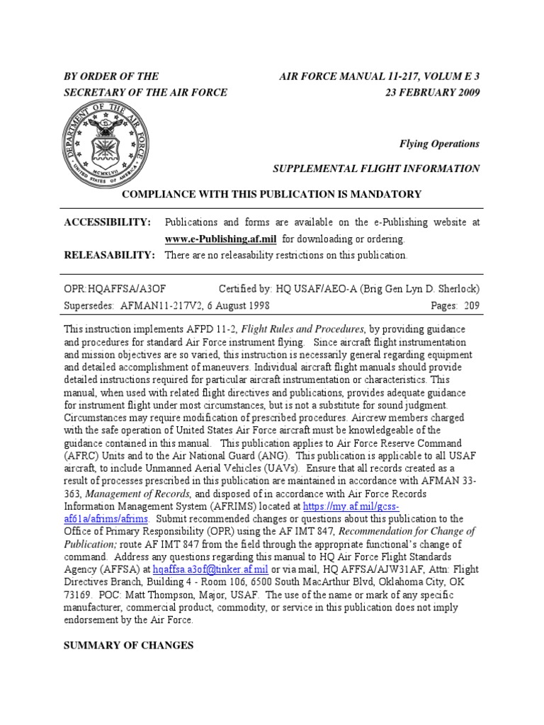 Air Force Manual 11-217, Volume 3 | PDF | Aviation | Navigation