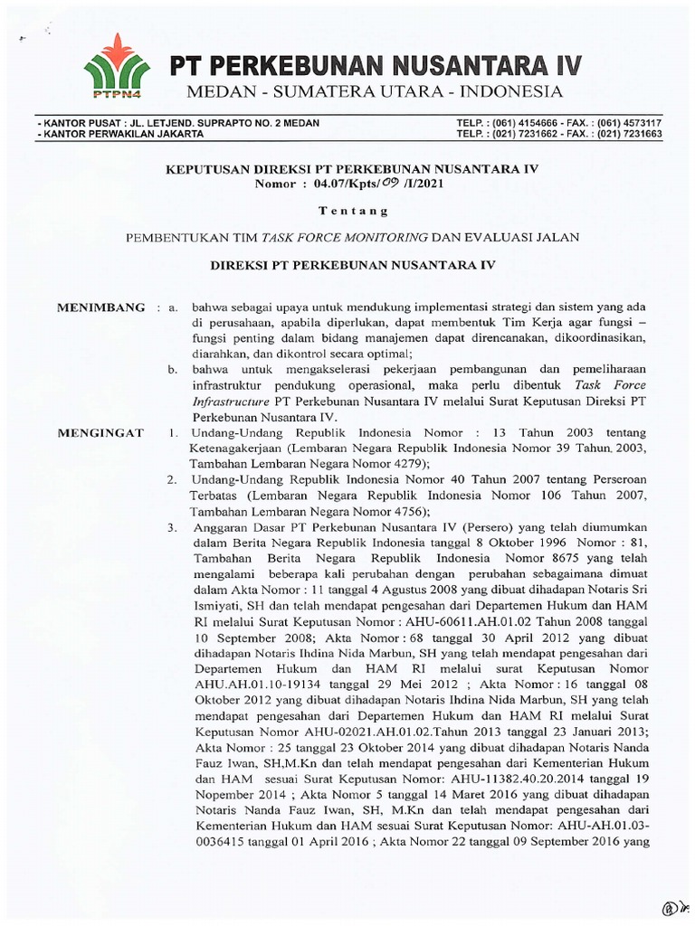 09 Pembentukan Tim Task Force Monitoring Dan Evaluasi Jalan 20210201 ...