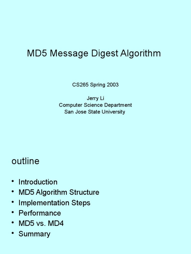 MD5 Algorithm | PDF | Security | Computer Security