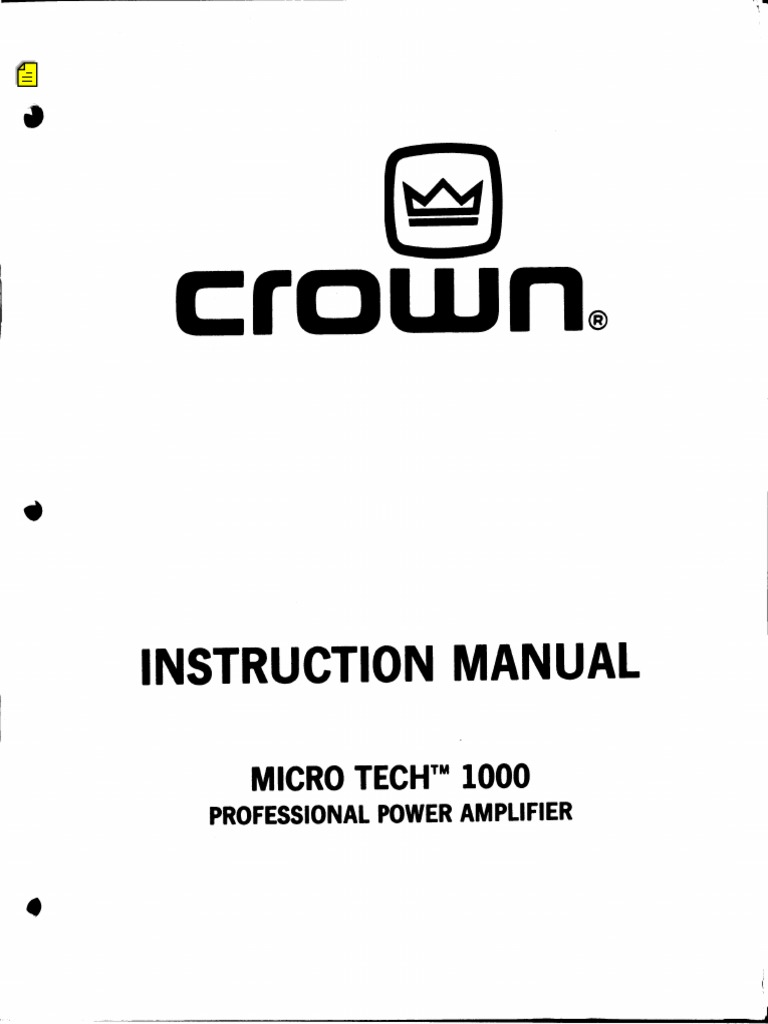 Crown Microtech 1000 | PDF