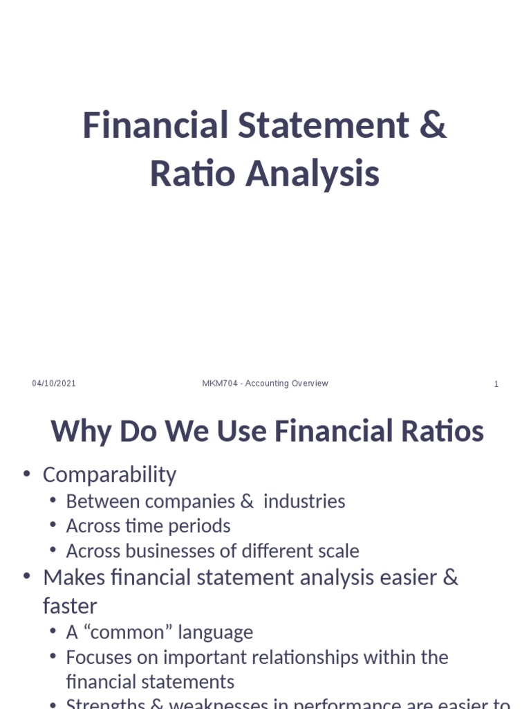 Financial Statement Ratio Analysis PPT 2.0 1 | PDF | Dividend ...