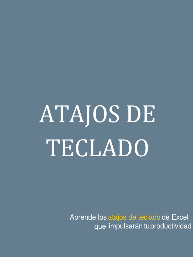 Atajos y Comandos Esenciales en Excel | PDF | Ventana (informática ...