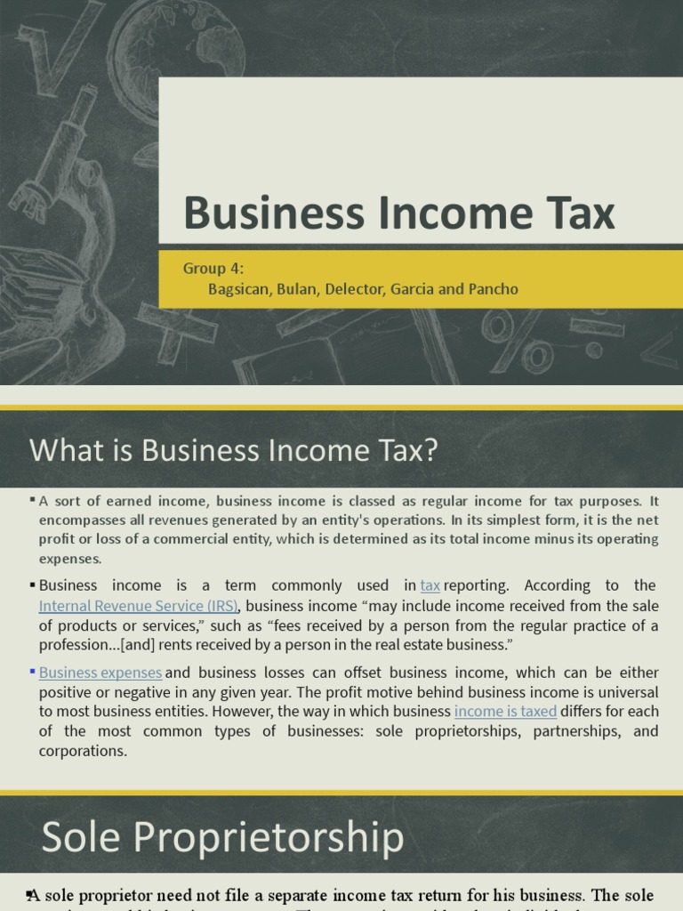 Business Income Tax | PDF | Income Tax | Income