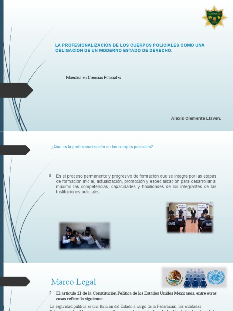 La Profesionalización de Los Cuerpos Policiales-CLEMENTE LLAVEN ALEXIS ...