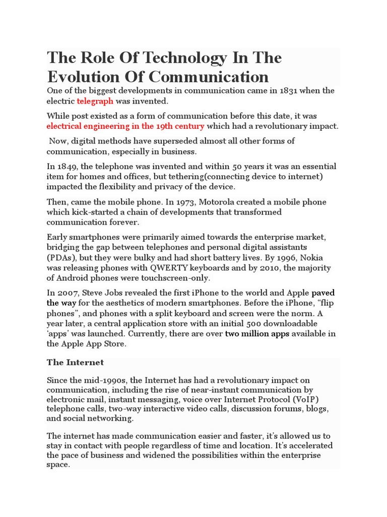 The Role of Technology in Communication | PDF | Podcast | Social Media