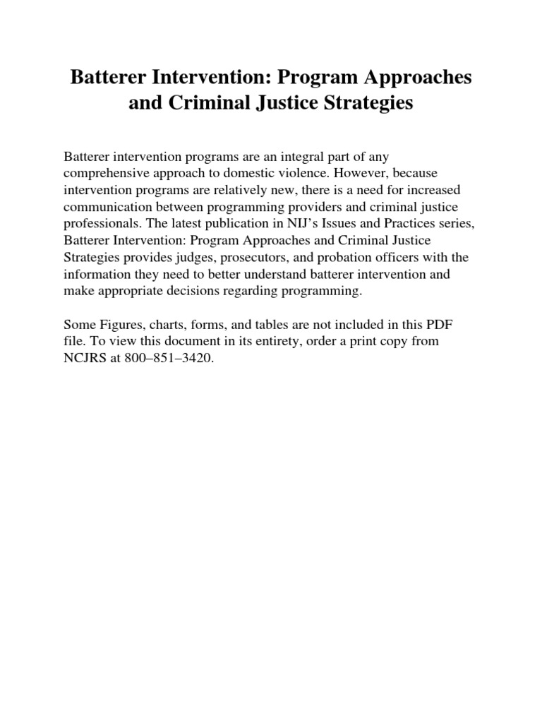 Batterer Intervention Strategies | PDF | Domestic Violence | Victimology