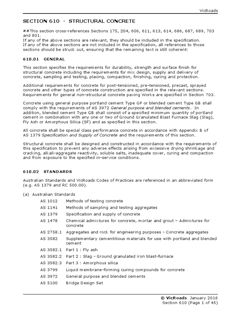 Sec 610 | PDF | Concrete | Cement