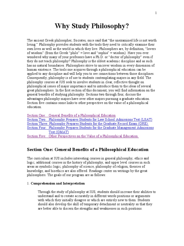 Why Study Philosophy | PDF