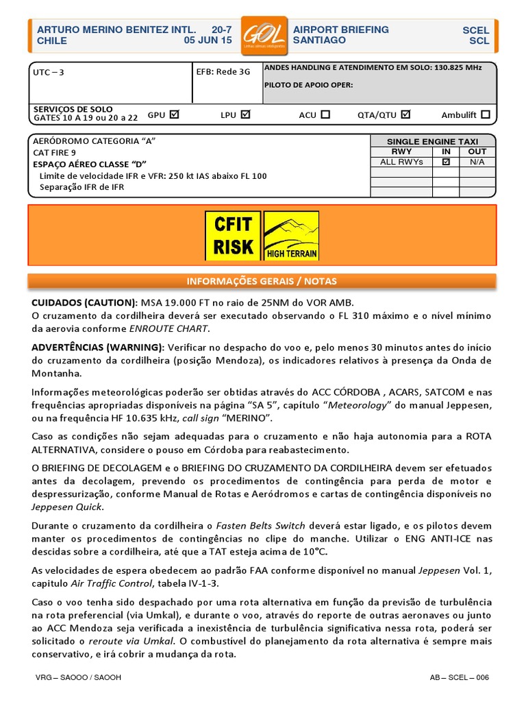 Airport Briefing Scel Rev. 06 | PDF | Regras de voo por instrumentos | Pista