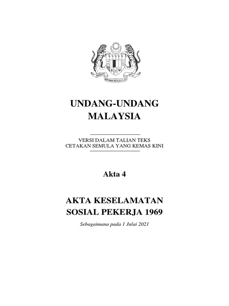 Akta 4 Muktamad Sebagaimana 1 Julai 2021 | PDF