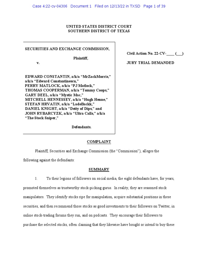 SEC | PDF | Stocks | Securities Act Of 1933