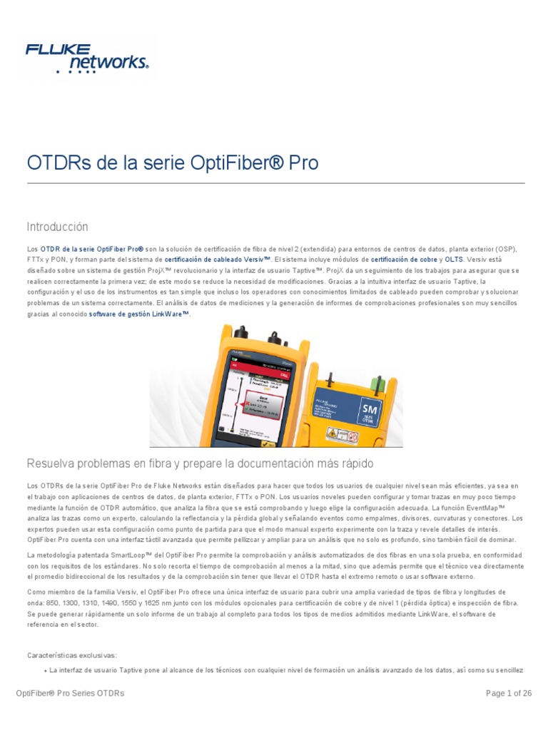 OTDRs de La Serie OptiFiber® Pro-4181124 | PDF | Software