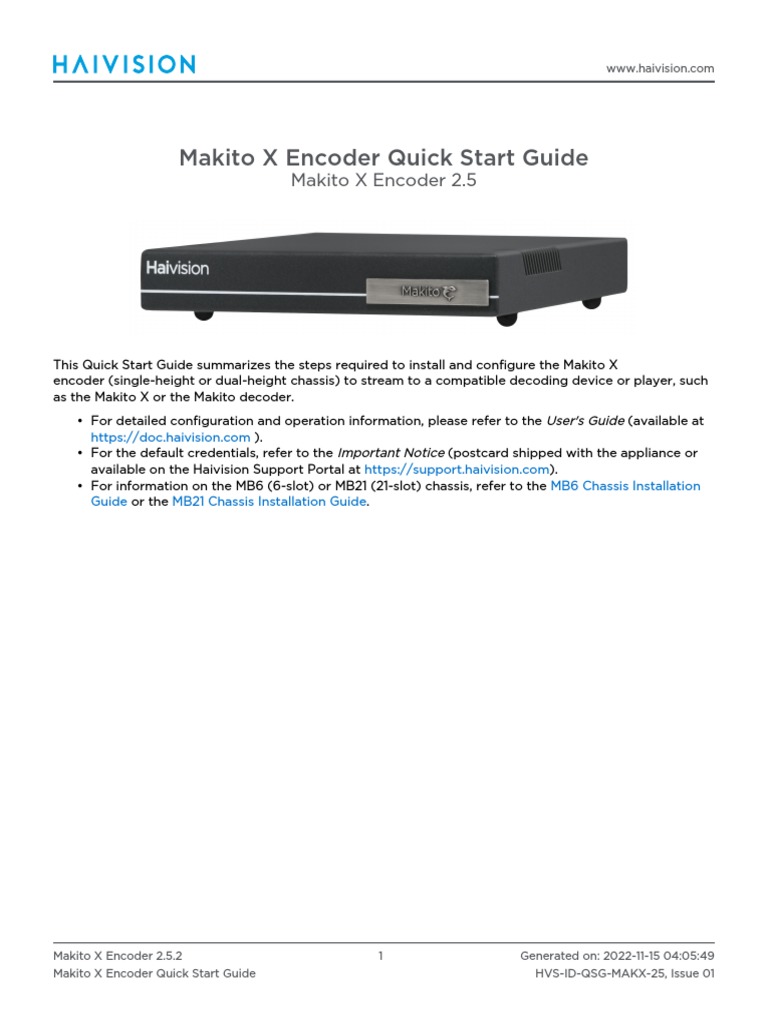 Makito X Encoder Quick Start Guide-V1-20221115 - 040550 | PDF ...