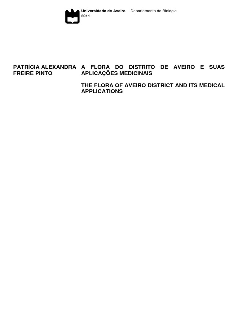 Flora Medicinal do Distrito de Aveiro | PDF | Biodiversidade | Portugal