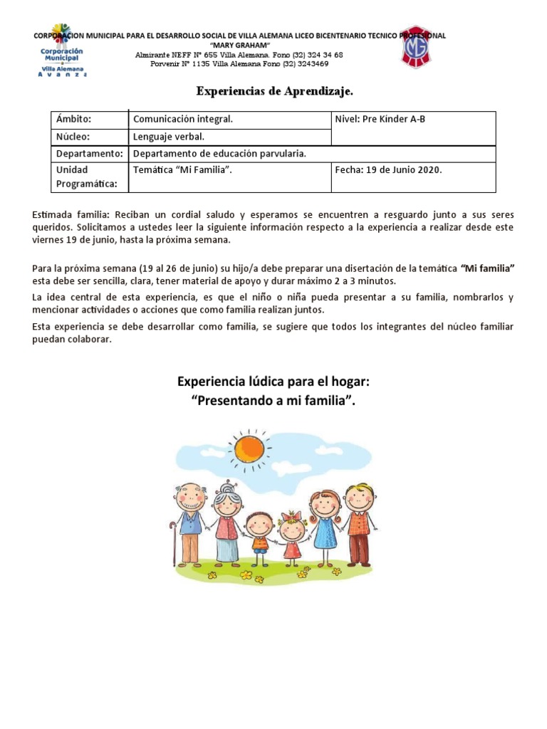 Presentando a mi familia: Una guía para que los estudiantes de pre ...