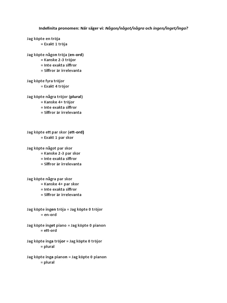Indefinita Pronomen | PDF
