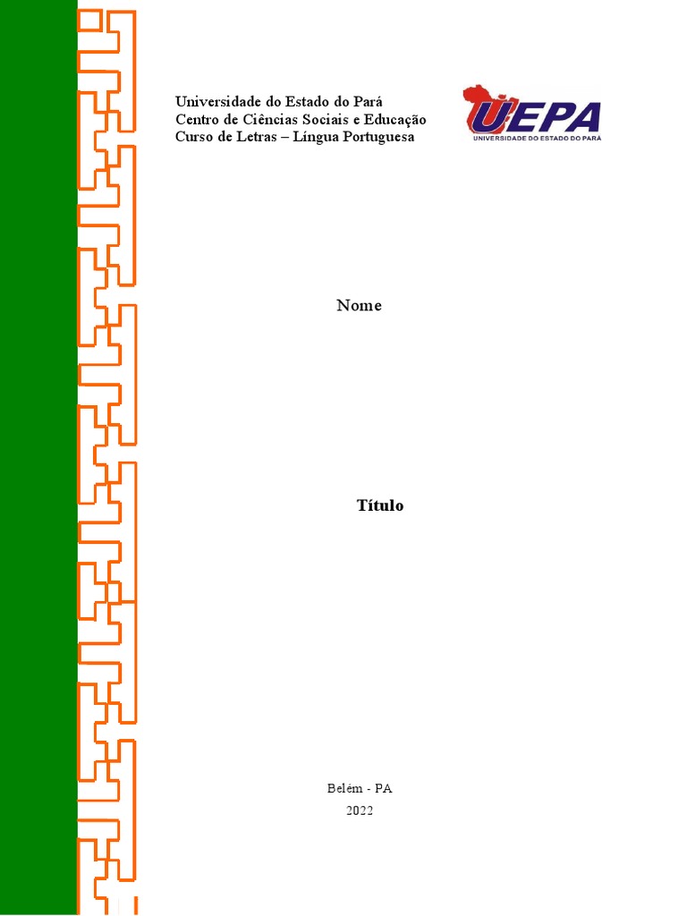 Capa Padrão TCC Uepa | PDF