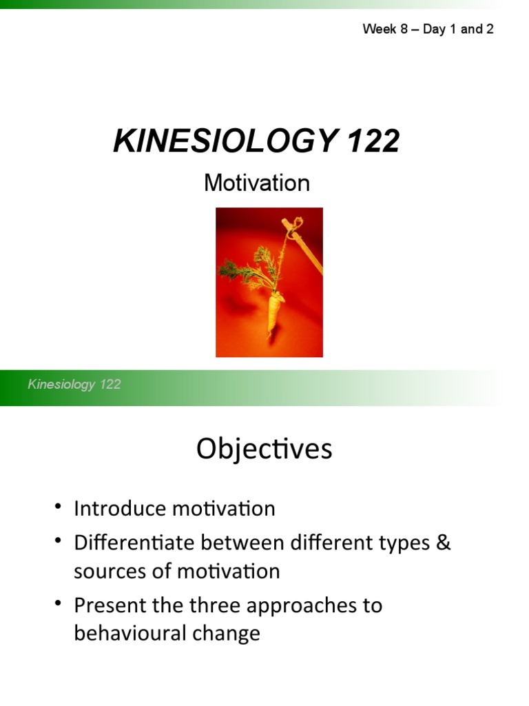 L3 - KIN122 W8 Day1 2 Motivation Posted | PDF | Motivation | Motivational