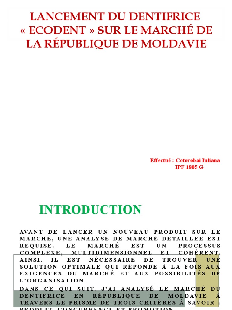 Lancement Du Dentifrice | PDF