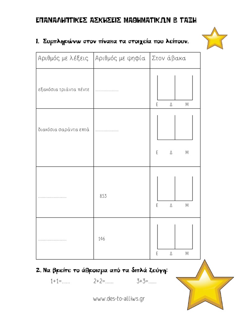 ΕΠΑΝΑΛΗΠΤΙΚΕΣ ΑΣΚΗΣΕΙΣ ΜΑΘΗΜΑΤΙΚΩΝ Β ΤΑΞΗ | PDF
