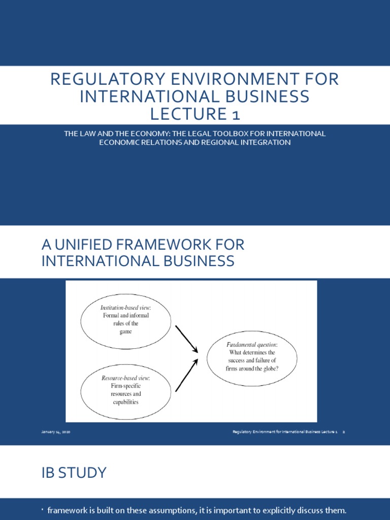 Regulatory Environment For International Business Lecture 1 | PDF ...