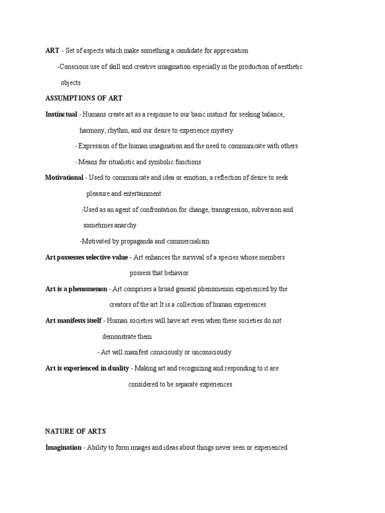 Art Appreciation Lesson v1 | PDF | The Arts | Experience