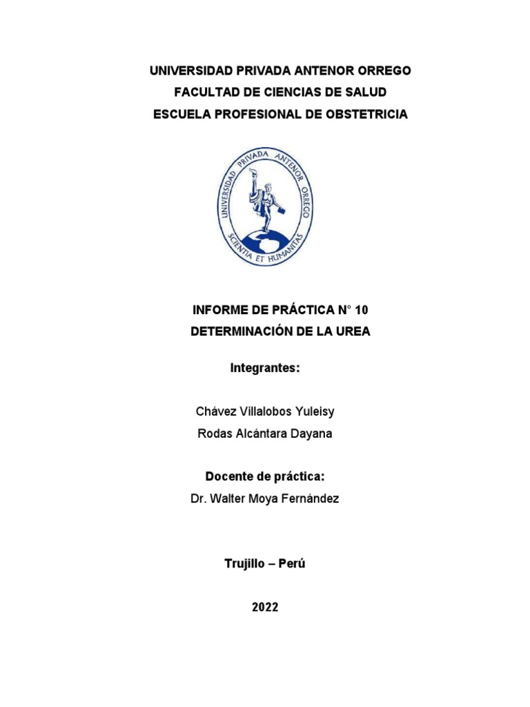 Sesión 10 - Determinación de Urea | PDF | Química | Bioquímica