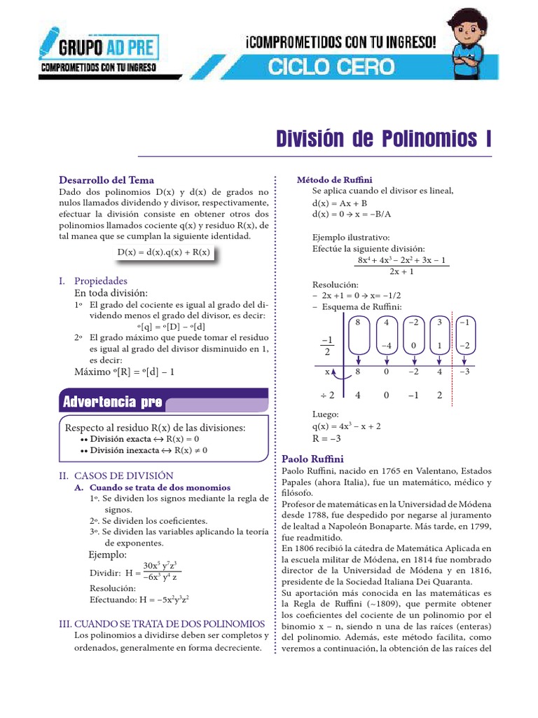 Álgebra - Semana 5 | PDF | División (Matemáticas) | Matemática Elemental