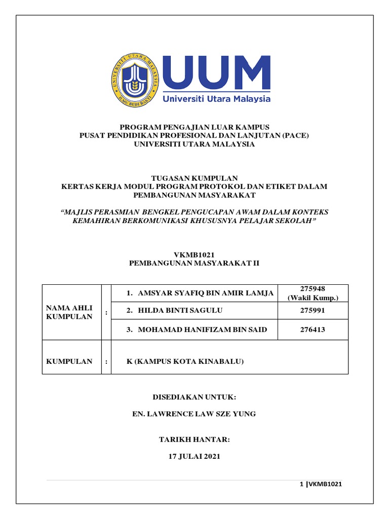 Tk2 Kertas Kerja Vkmb1021 | PDF
