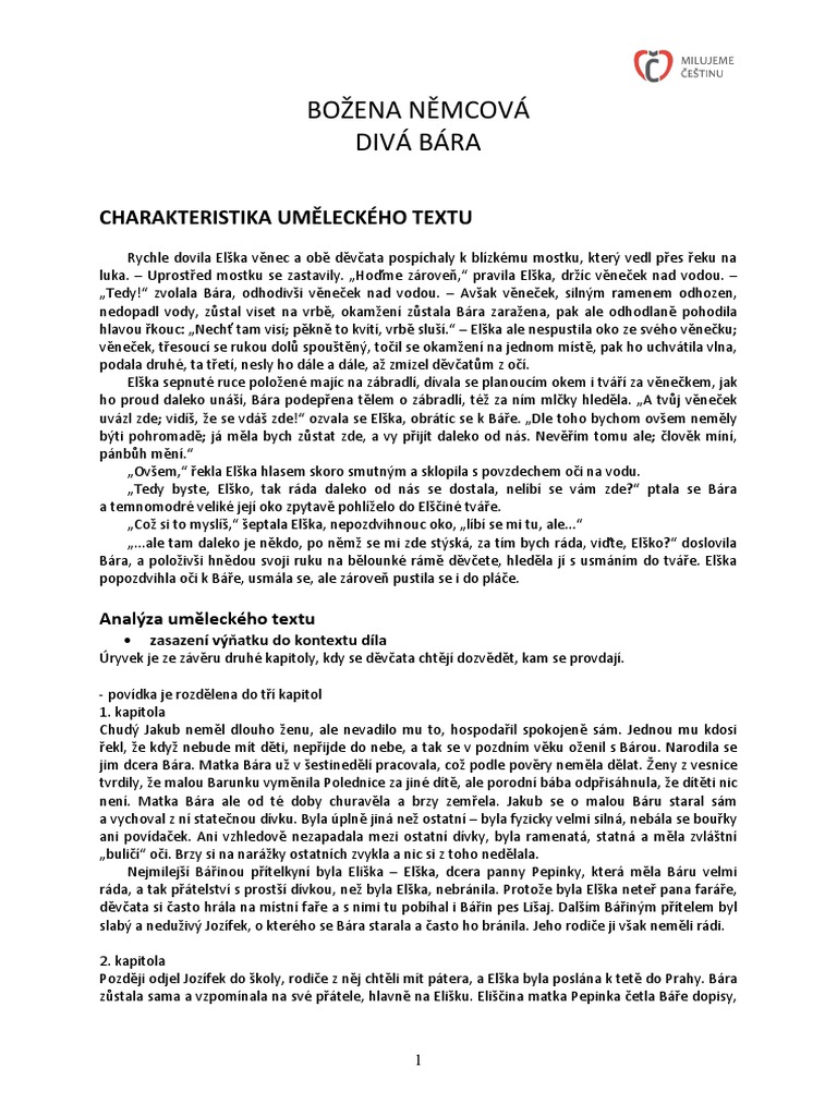 Bozena Nemcova Diva Bara | PDF