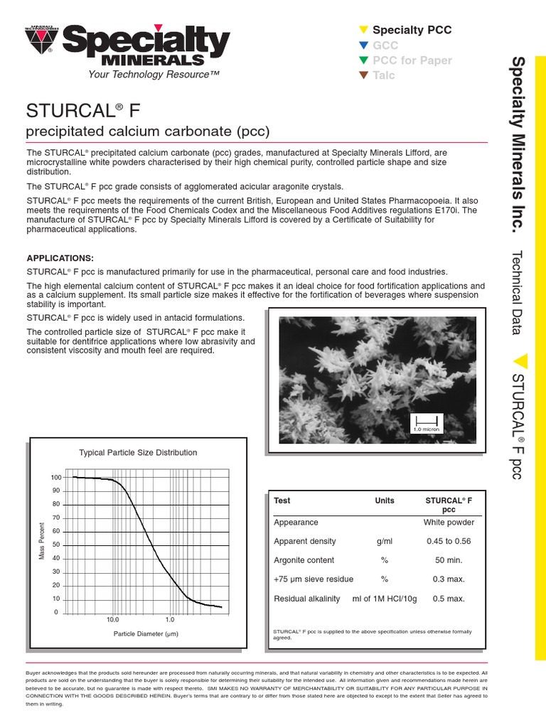 Sturcal F Tds | PDF | Chemistry | Materials
