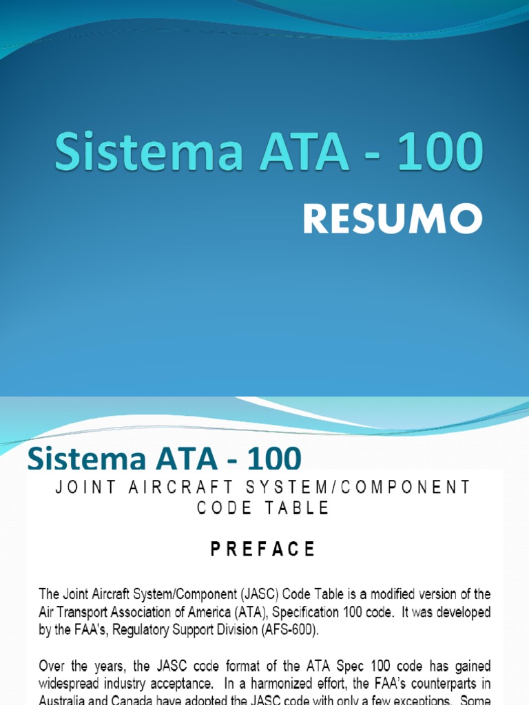 Sistema ATA 100: Estrutura e Manutenção | PDF | Bens manufaturados ...
