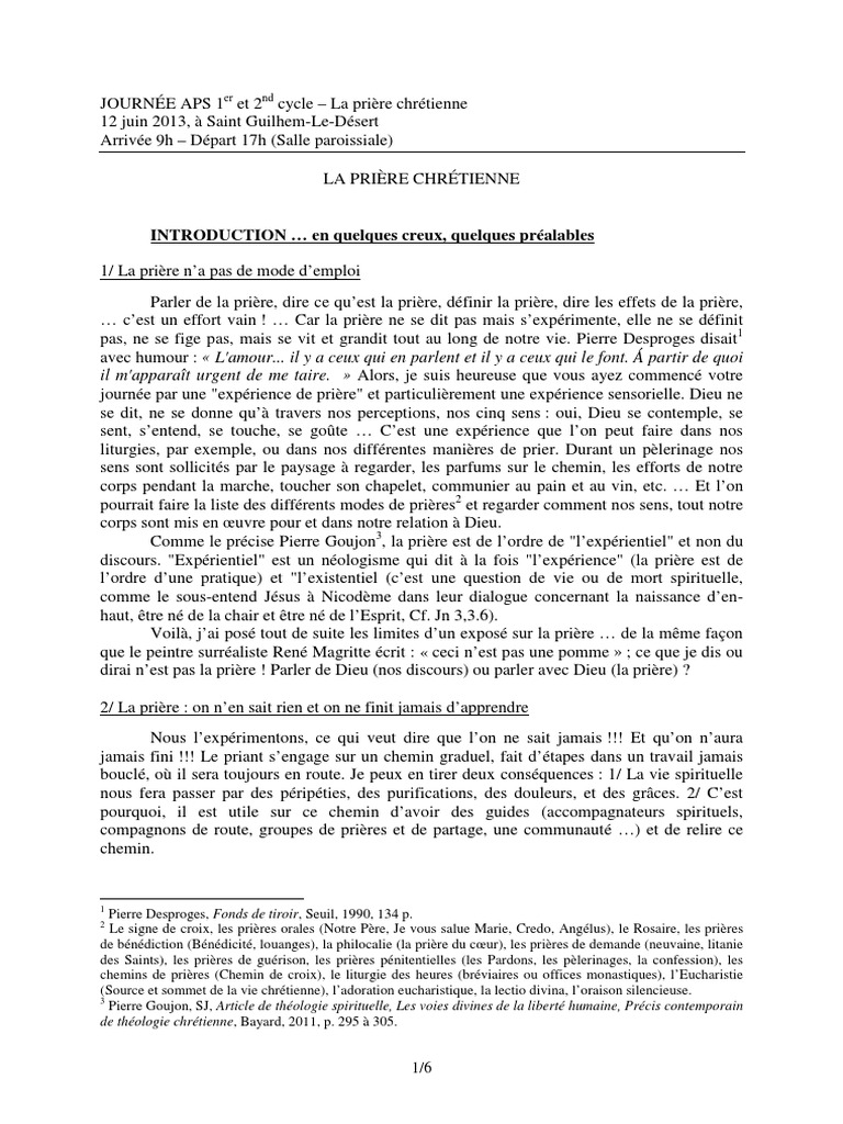 Prière chrétienne : expérience et union | PDF | Prière | Jean de la Croix