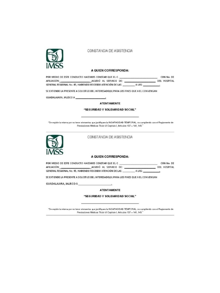 Incapacidad Imss | PDF